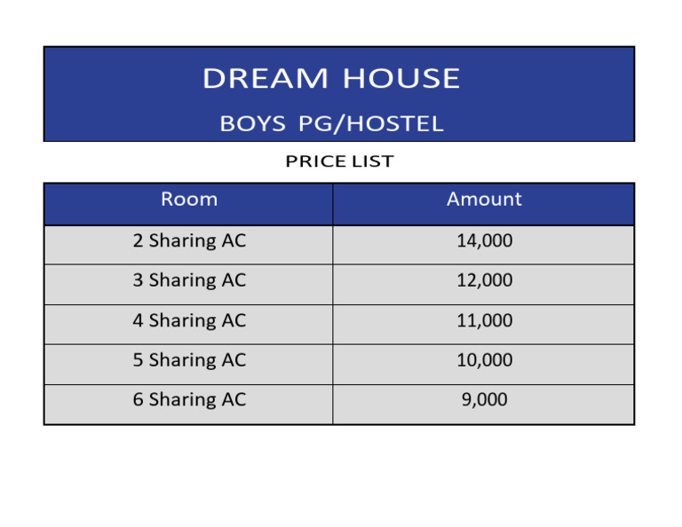 Dream House - Price List | PDF