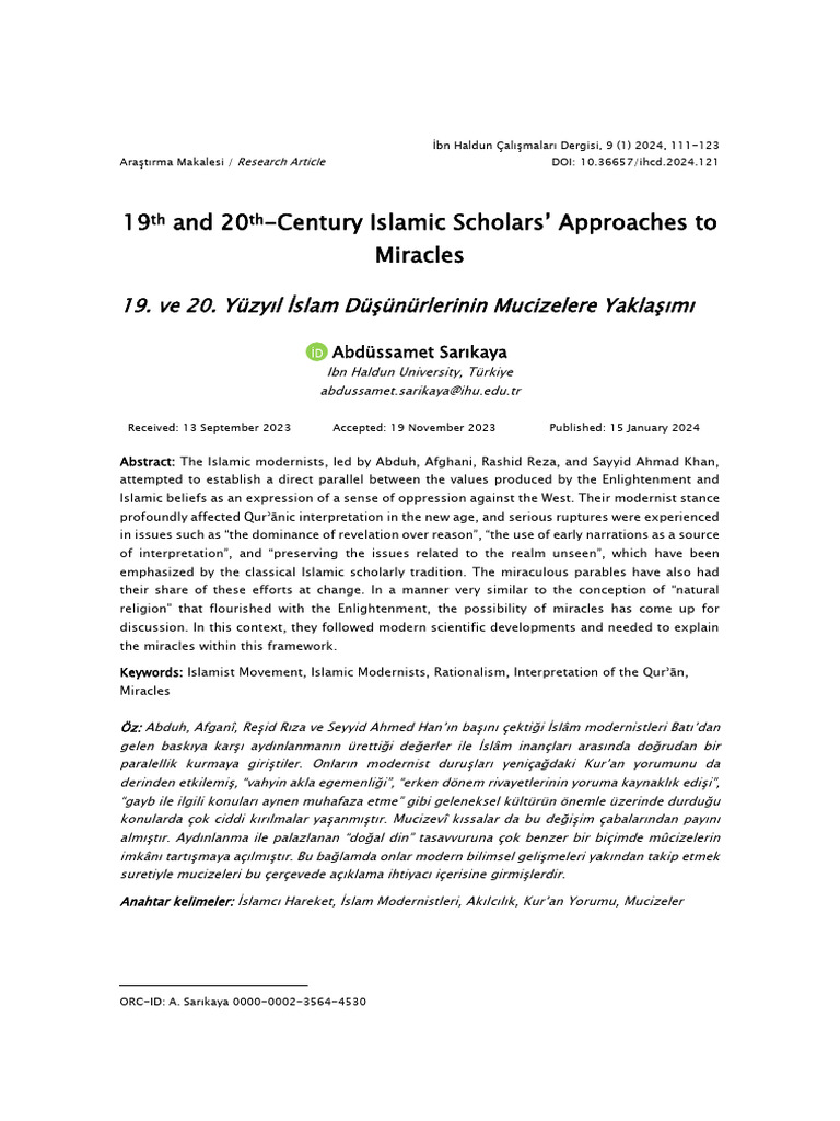 Islamic Approaches To Miracles | PDF | Prophets And Messengers In Islam ...