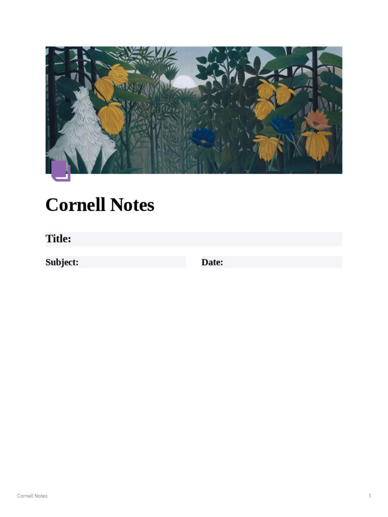 Cornell Notes | PDF | Verb | Language Mechanics