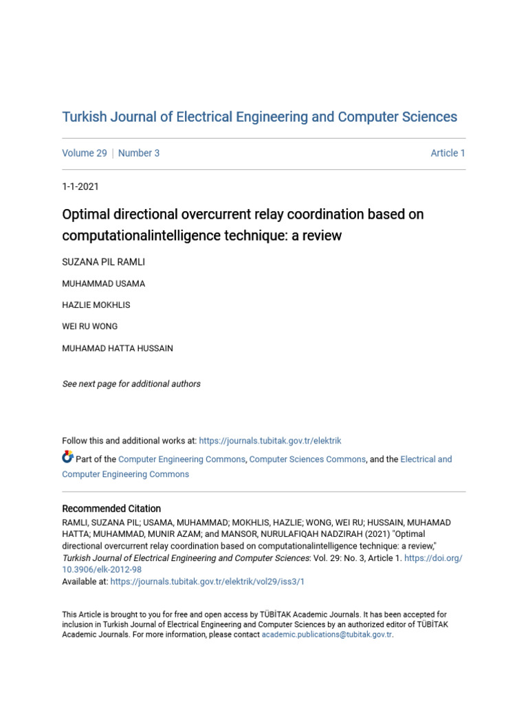 Optimal Directional Overcurrent Relay Coordination Based On Compu Pdf Mathematical 
