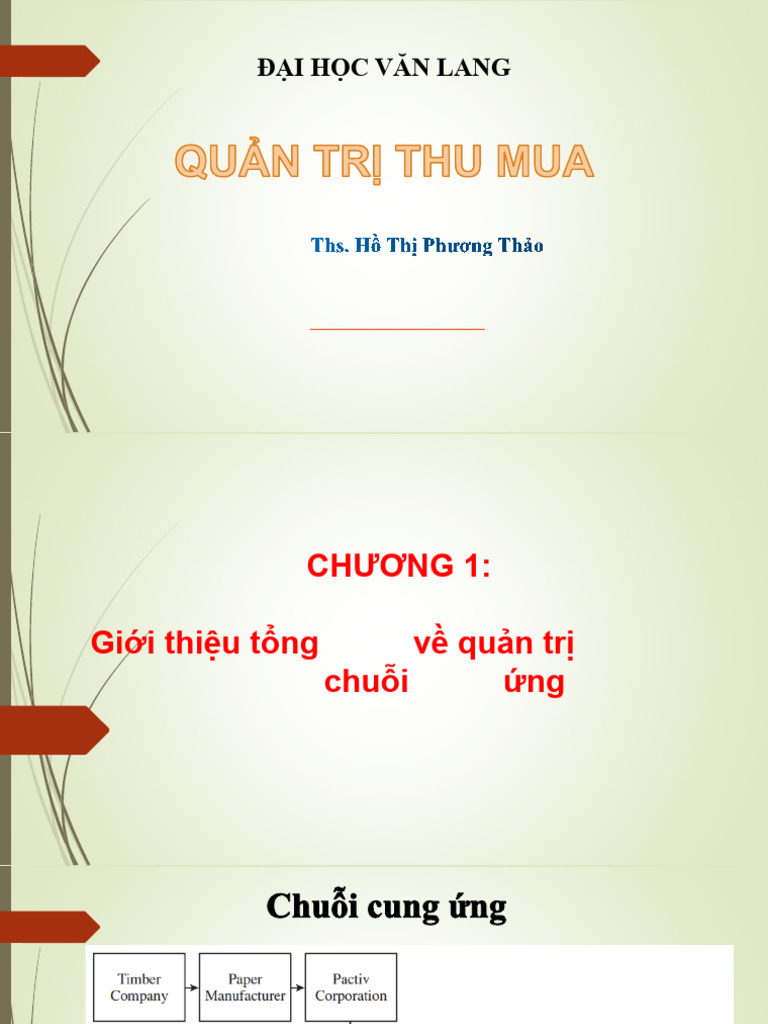 CHAPTER 1 - Purchasing Management - 2 Week (VN) | PDF