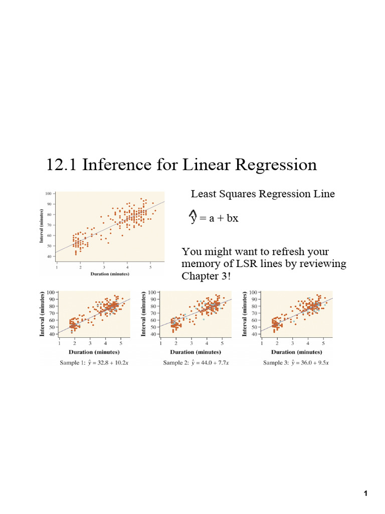 12.1 Inference For Linear Regression Notes | PDF | Errors And Residuals ...