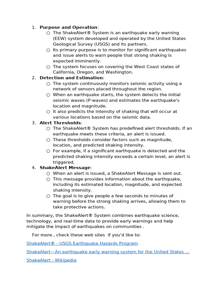 ShakeAlert System | PDF