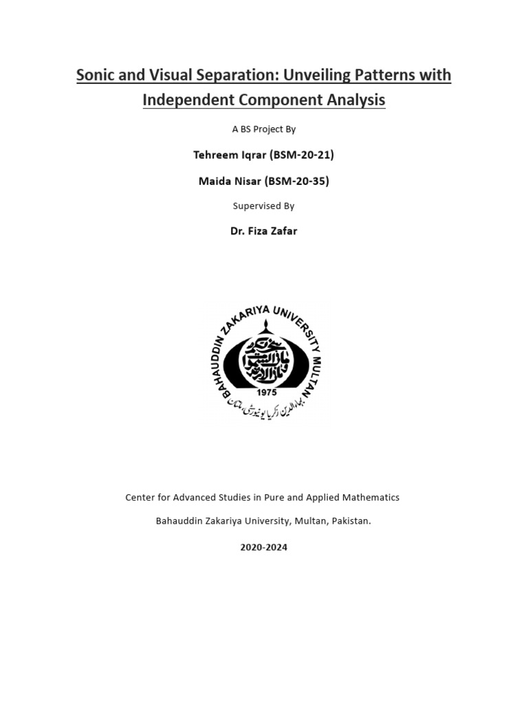 Sonic and Visual Separation - Unveiling Patterns With ICA | PDF ...