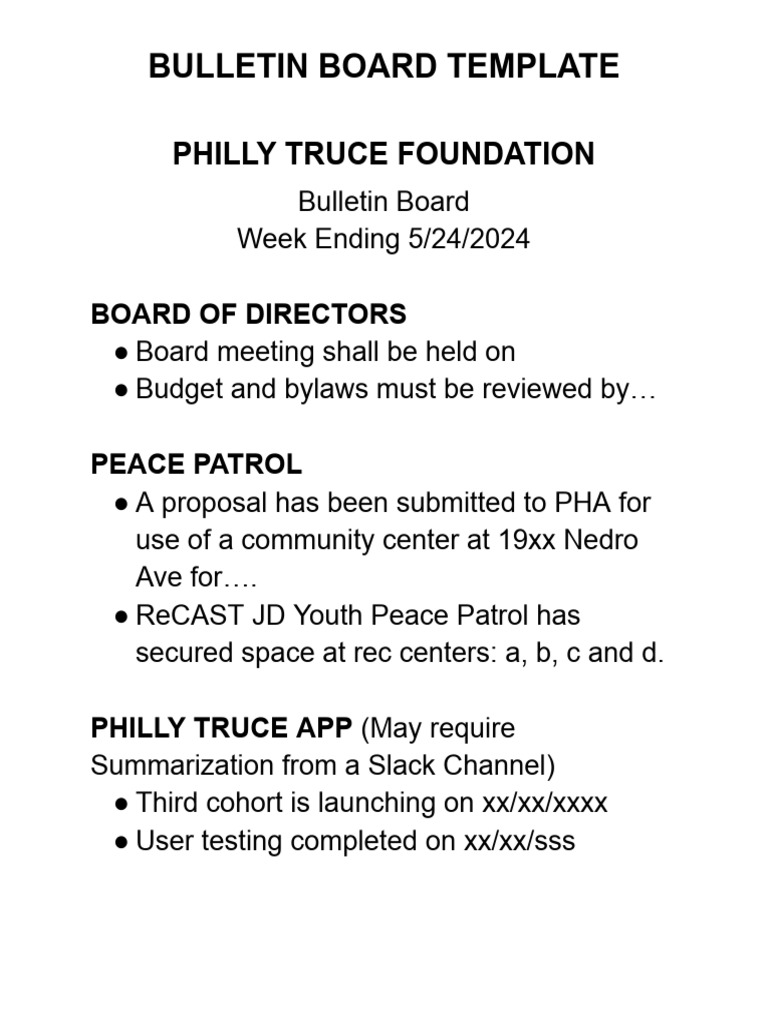 Bulletin Board | PDF