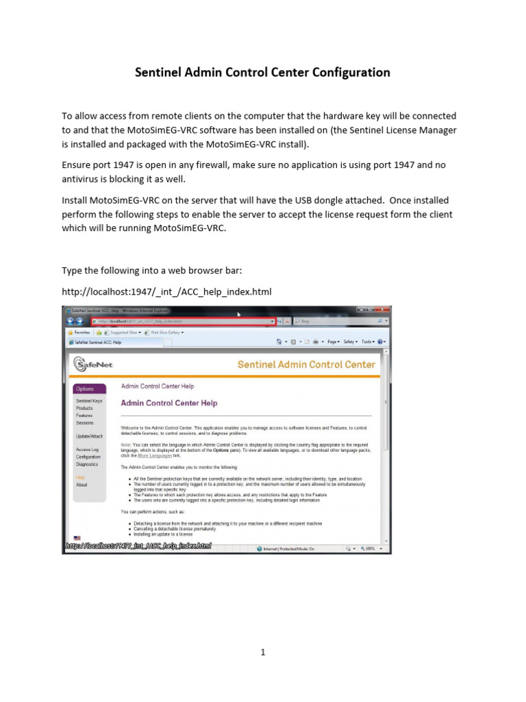 Sentinel Admin Control Center Configuration 1 | PDF | Server (Computing ...