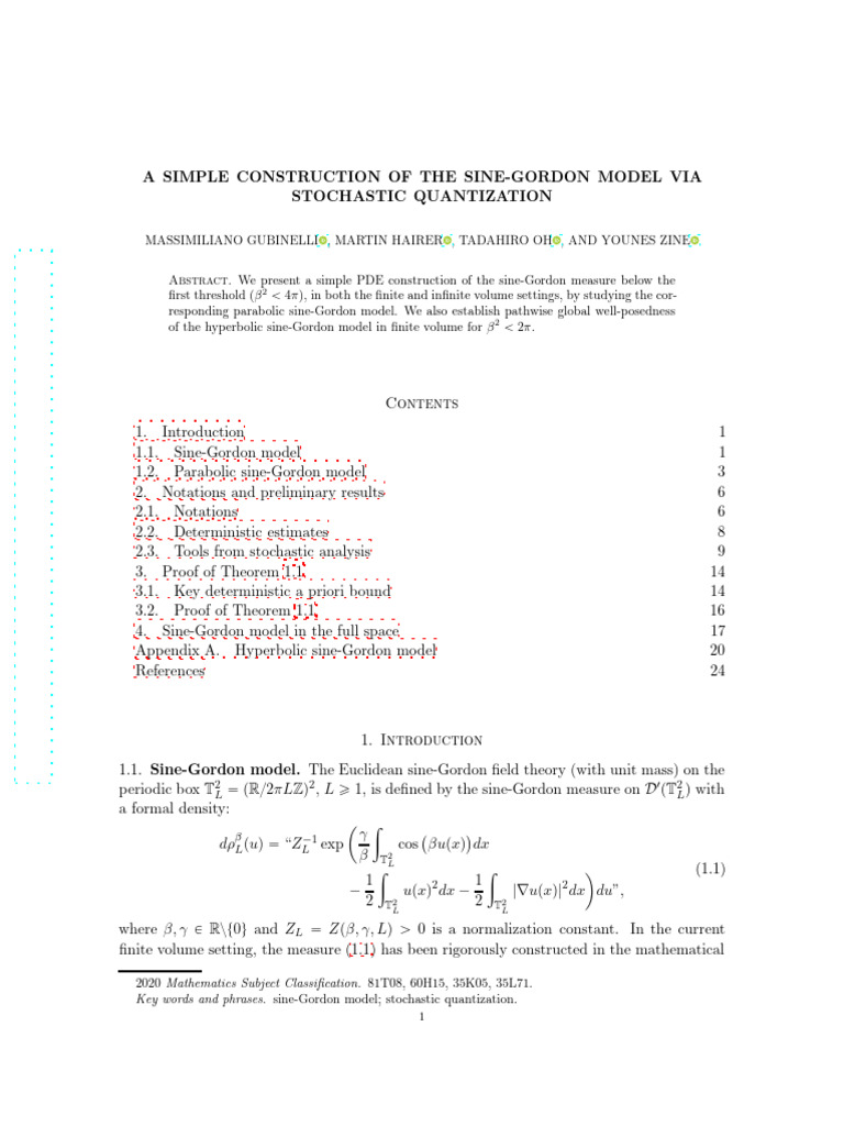 A Simple Construction Of The Sine Gordon Model Via Stochastic