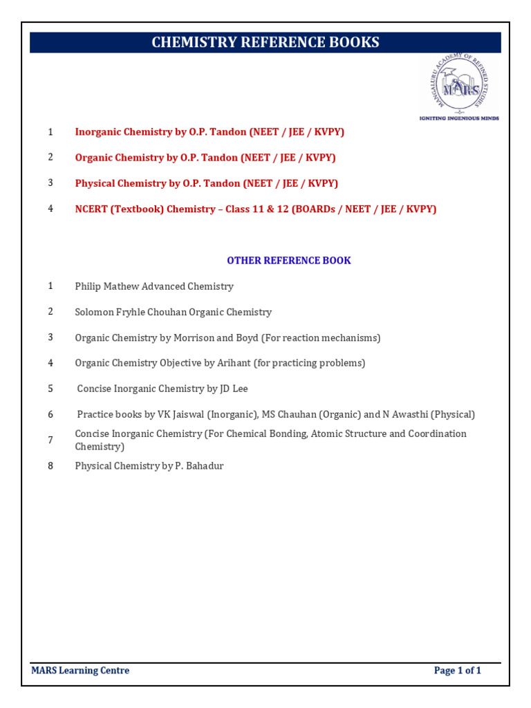 CHEMISTRY-REFERENCE-BOOKS | PDF