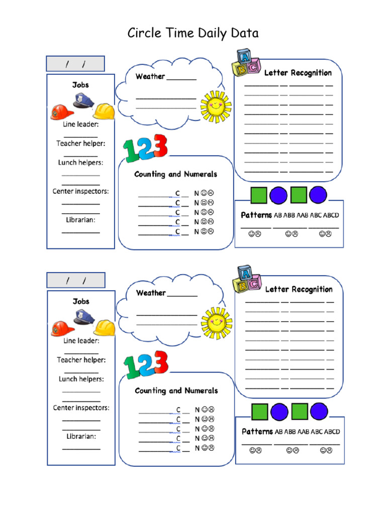 Circle Time Daily Data | PDF