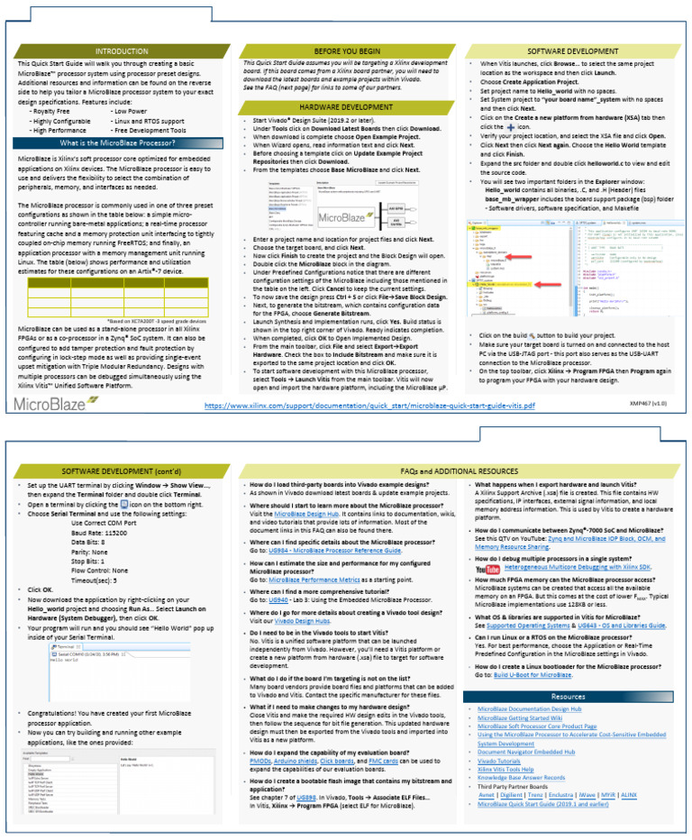 Microblaze Quick Start Guide With Vitis | PDF | Field Programmable Gate Array | Computer ...
