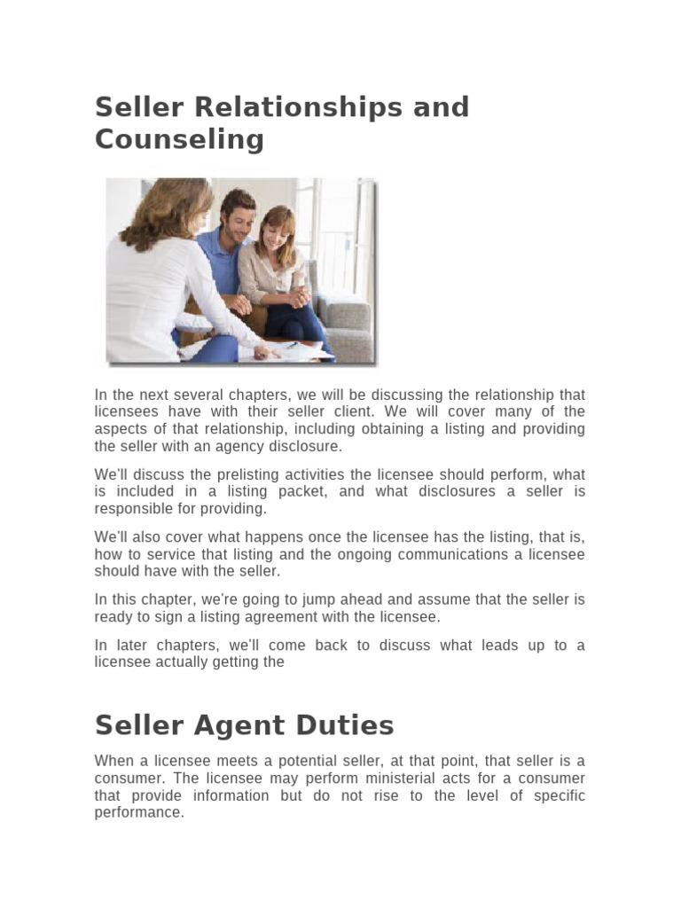 Seller Relationships and Counseling | PDF | Sales