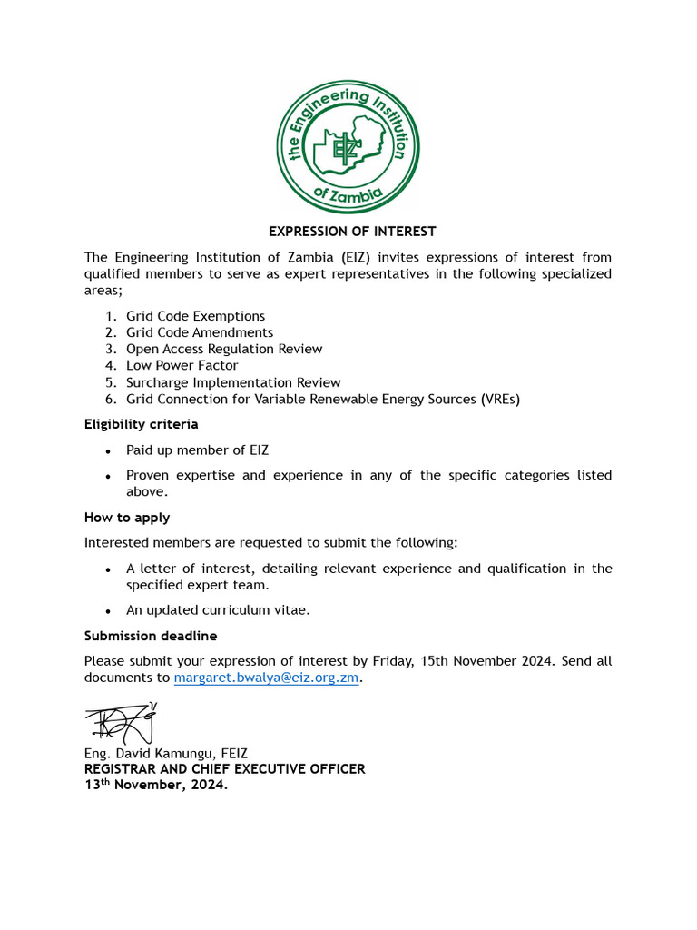 13 11 2024 Expression of Interest | PDF