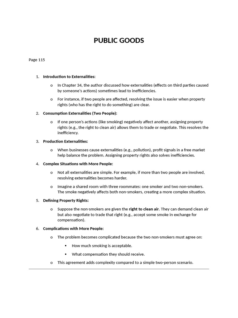 Public Goods Notes Sem 5 | PDF | Externality | Utility