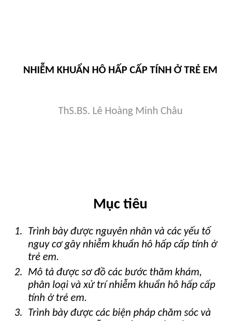 NHIEM Khuan Ho Hap Cap Tinh o Tre em - Pic | PDF