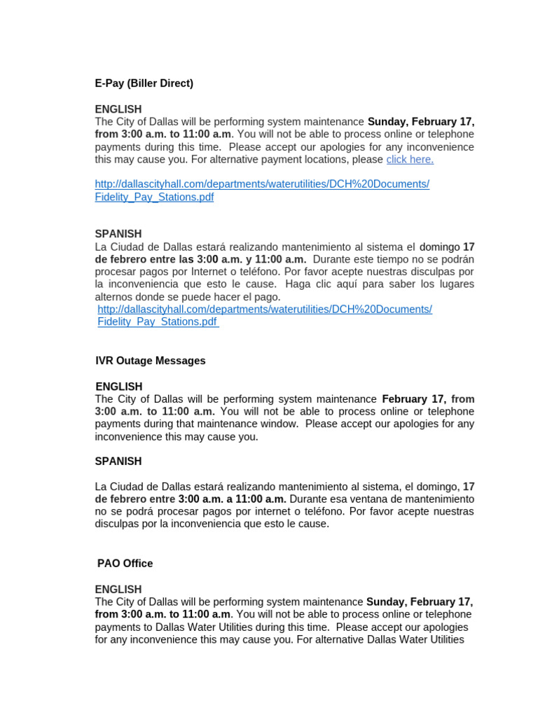 Sharepoint Dwu Outage Messages | PDF