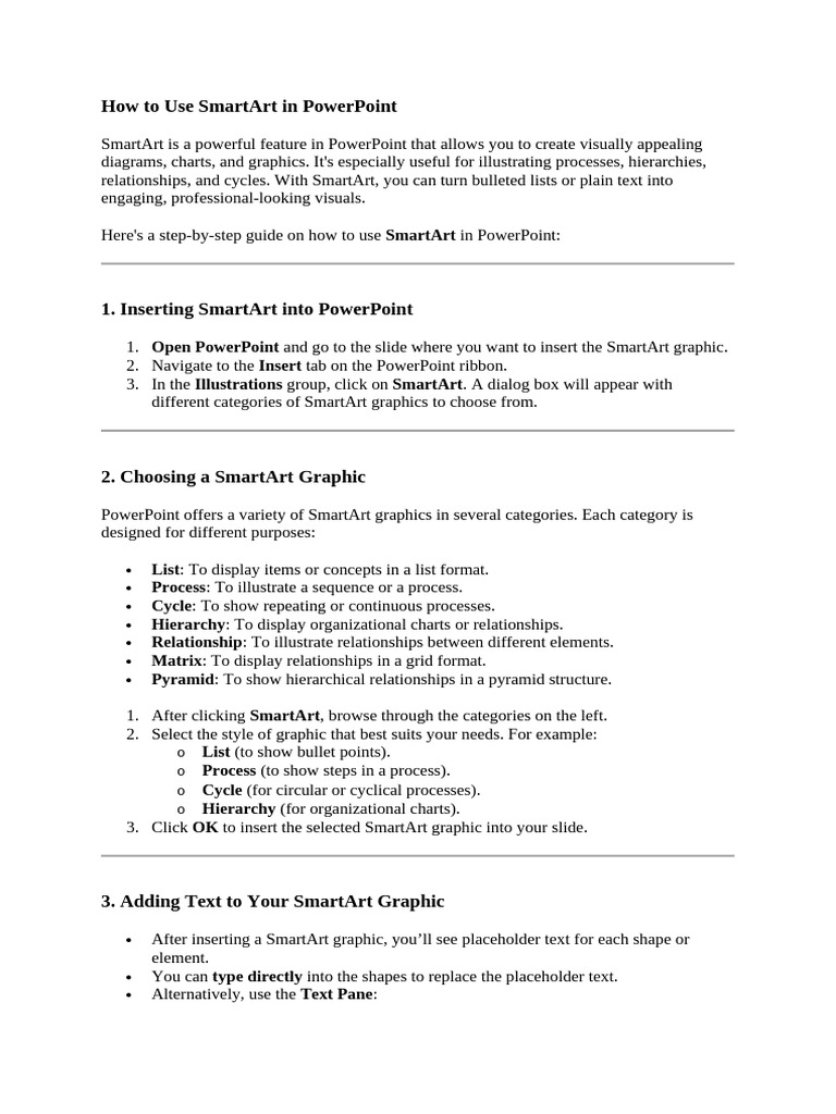 How to Use SmartArt in PowerPoint | PDF | Hierarchy | Page Layout