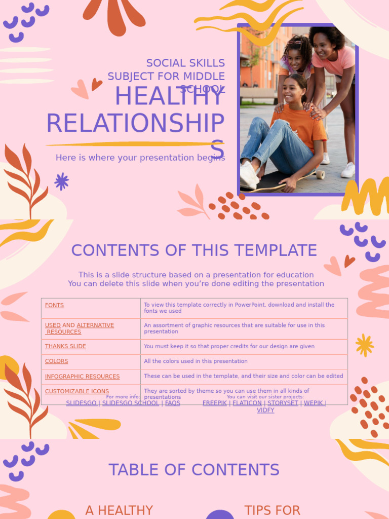 Social Skills Subject For Middle School - Healthy Relationships by ...