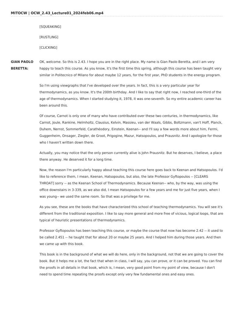ocw_243_lecture01_2024feb06_v2_transcript | PDF | Non Equilibrium Thermodynamics | Proton