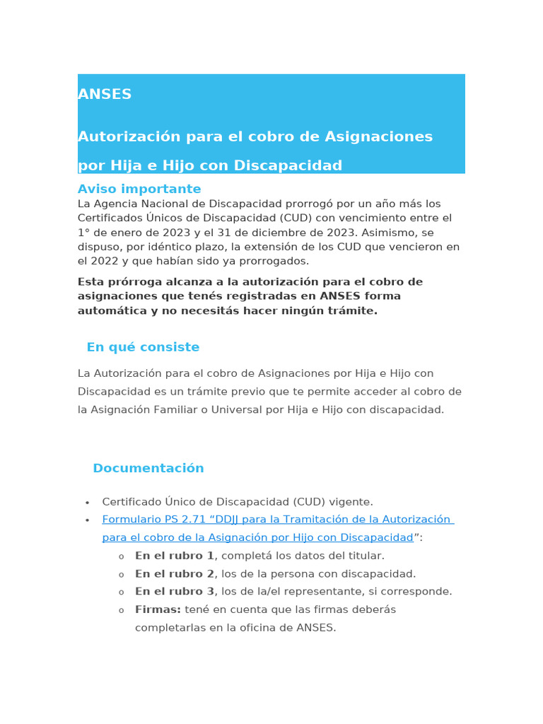 ANSES discapacidad | PDF