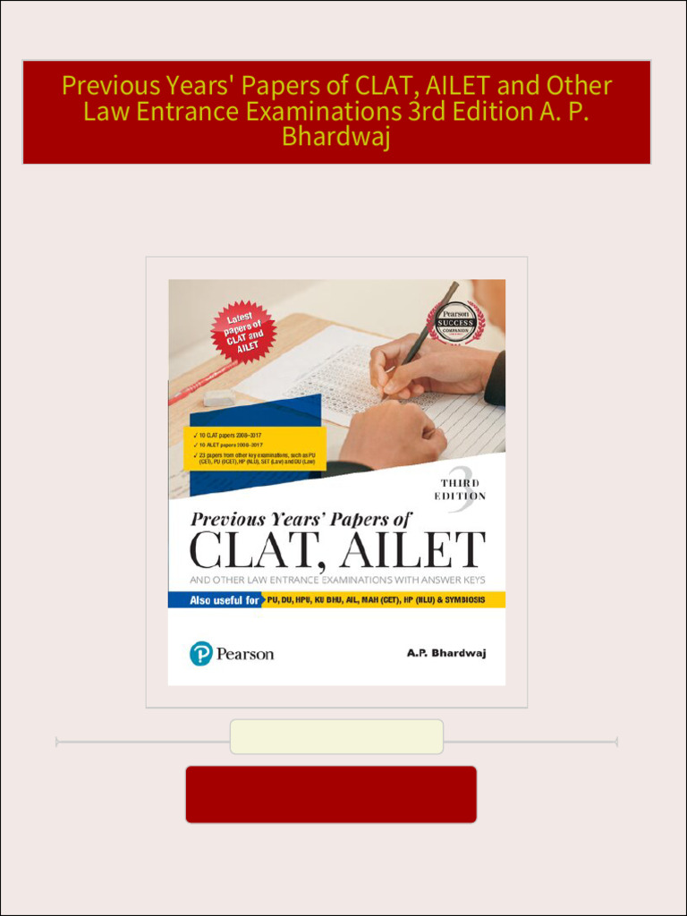 Download full Previous Years' Papers of CLAT, AILET and Other Law Entrance Examinations 3rd ...