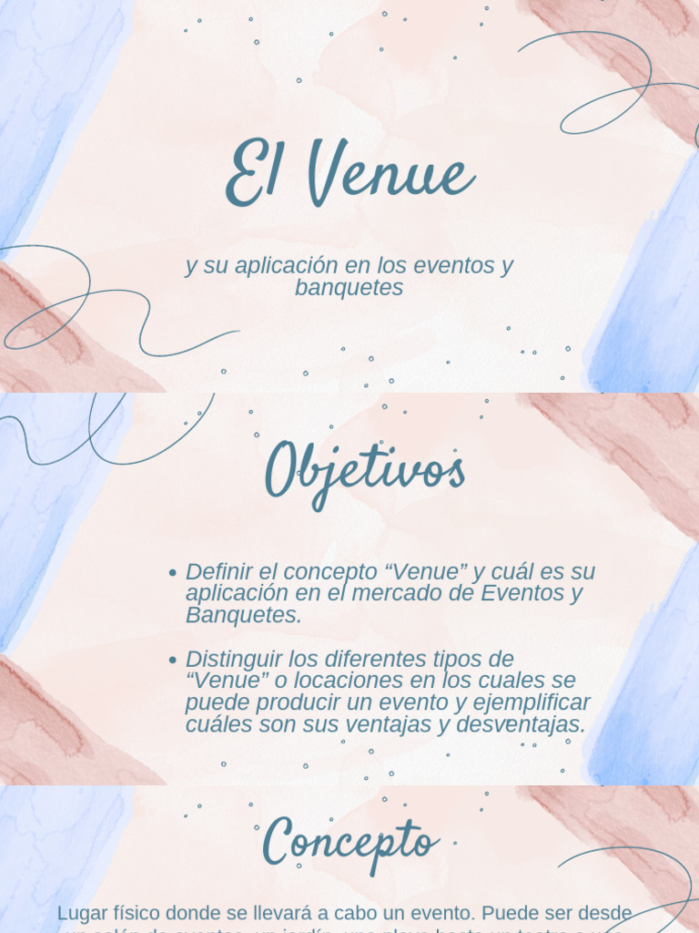 Definición y elección de un Venue | PDF