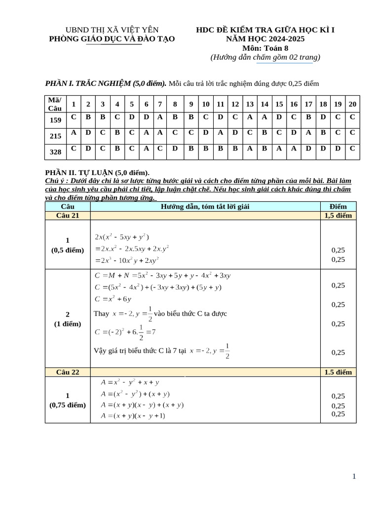 3. HDC Toan 8 GK1 2024-2025 - Hoa Thân | PDF