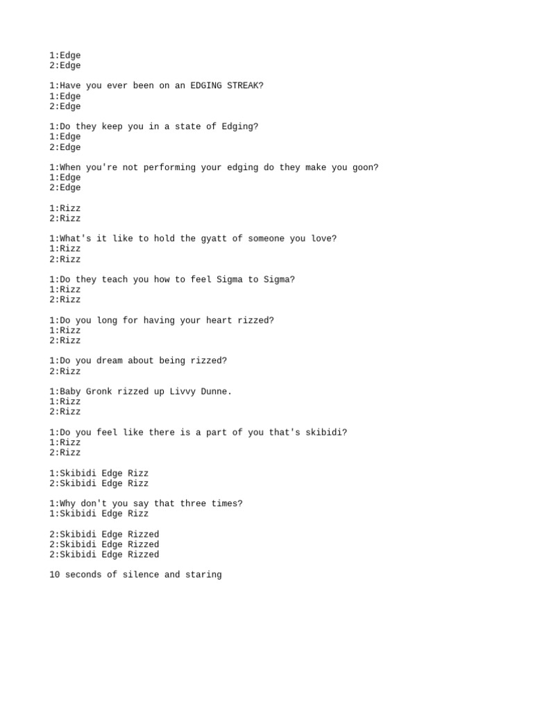 The Edge Speech (What's It Like To Hold The Gyatt of Someone You Love ...