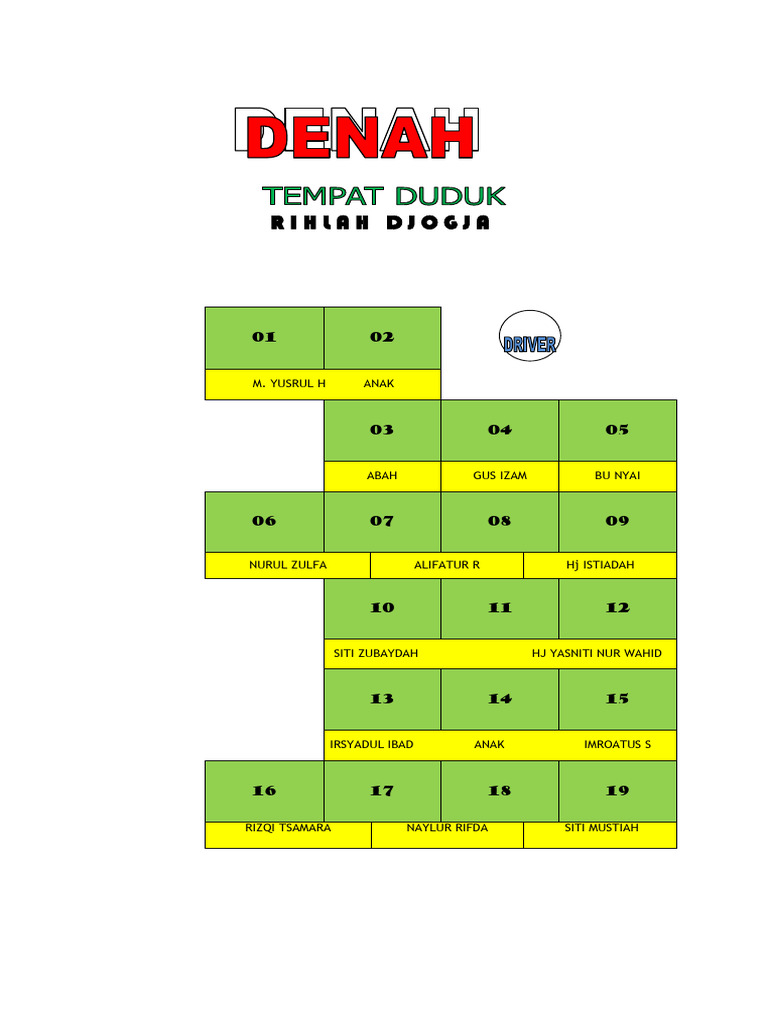 Denah Tempat Duduk Elf 1 Jogja | PDF