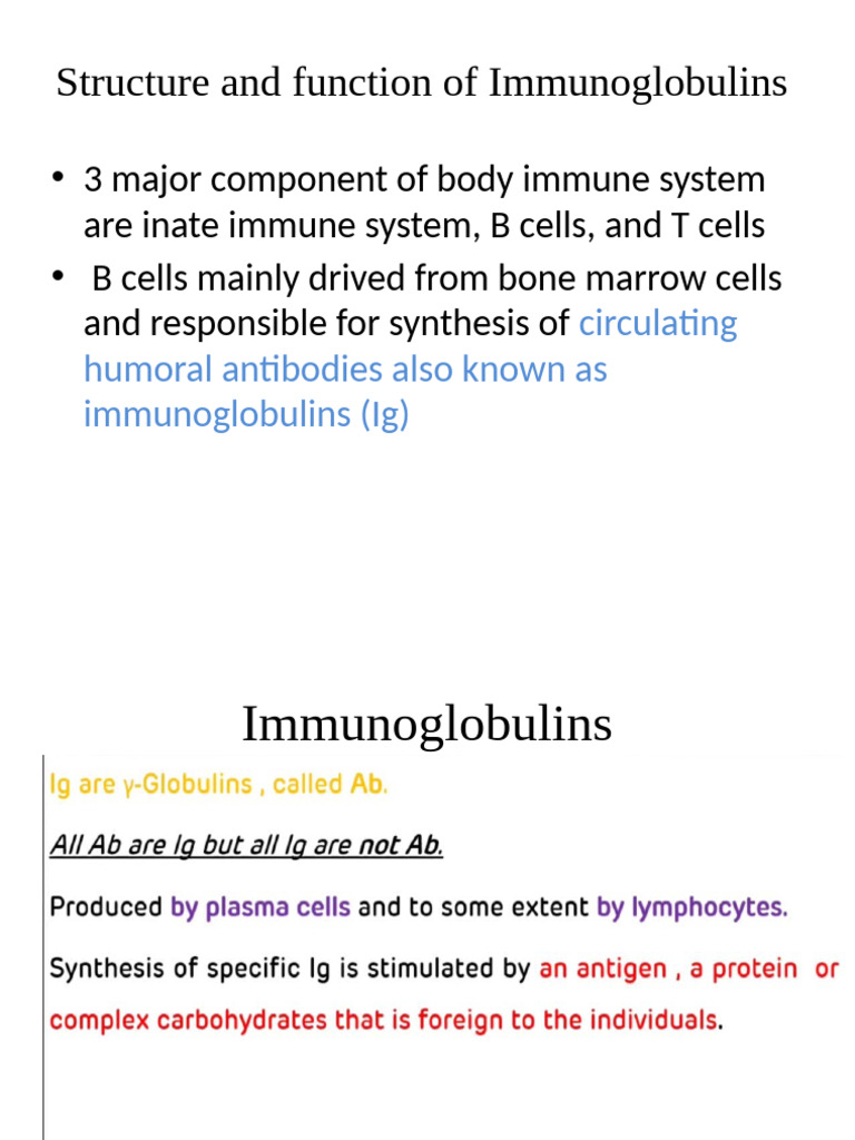 Structure and Function of Immunoglobulins | PDF