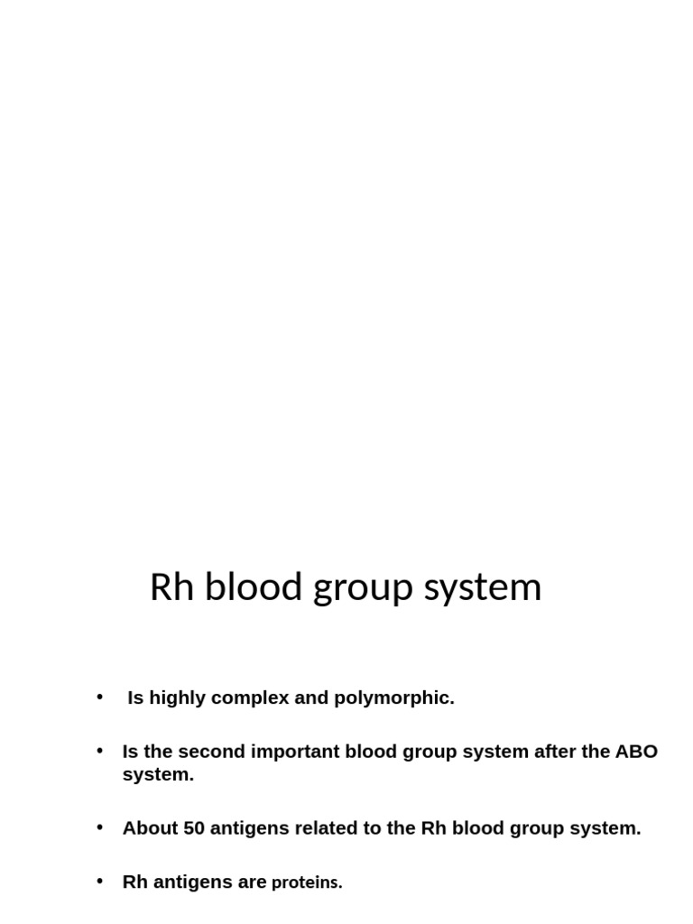 Rhesus Blood Group System | PDF | Immunology | Medical Specialties