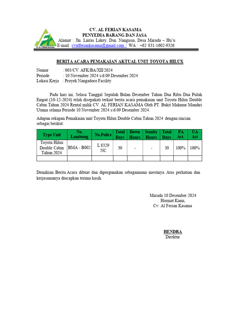 Bast Cv. Al Ferian Kasama 003 | PDF