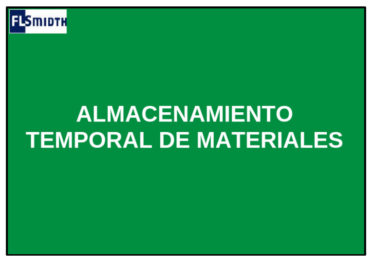 Almacenamiento Temporal Materiales | PDF