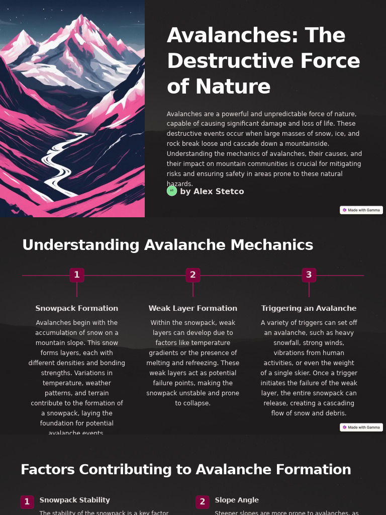 Understanding Avalanche Mechanics and Risks | PDF | Snow | Physical ...