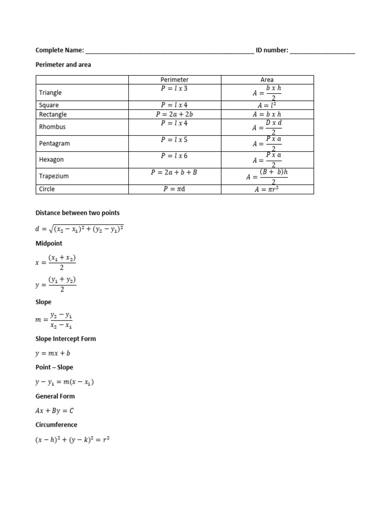 Formulas+Math+III | PDF | Euclid | Classical Geometry