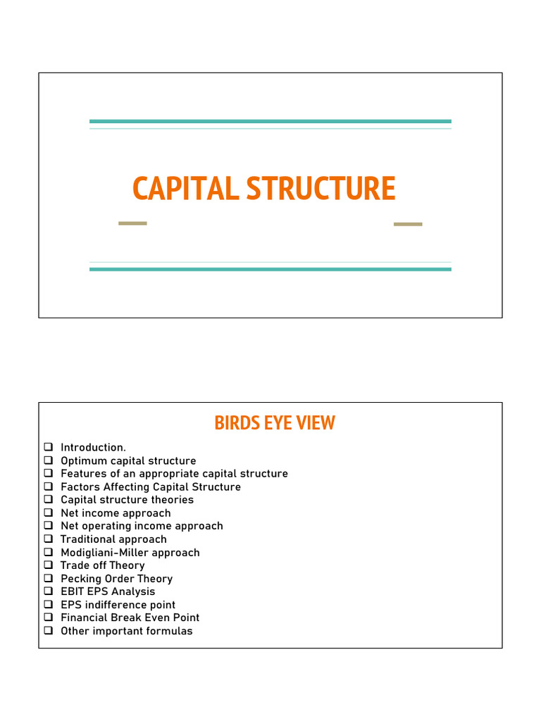 2 Capital Structure One Shot Revision - Removed | PDF | Capital Structure | Cost Of Capital