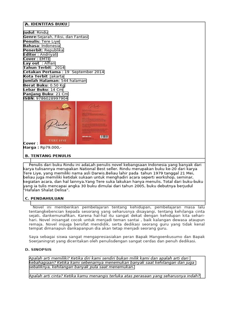 Rindu: Kisah Cinta dan Sejarah | PDF