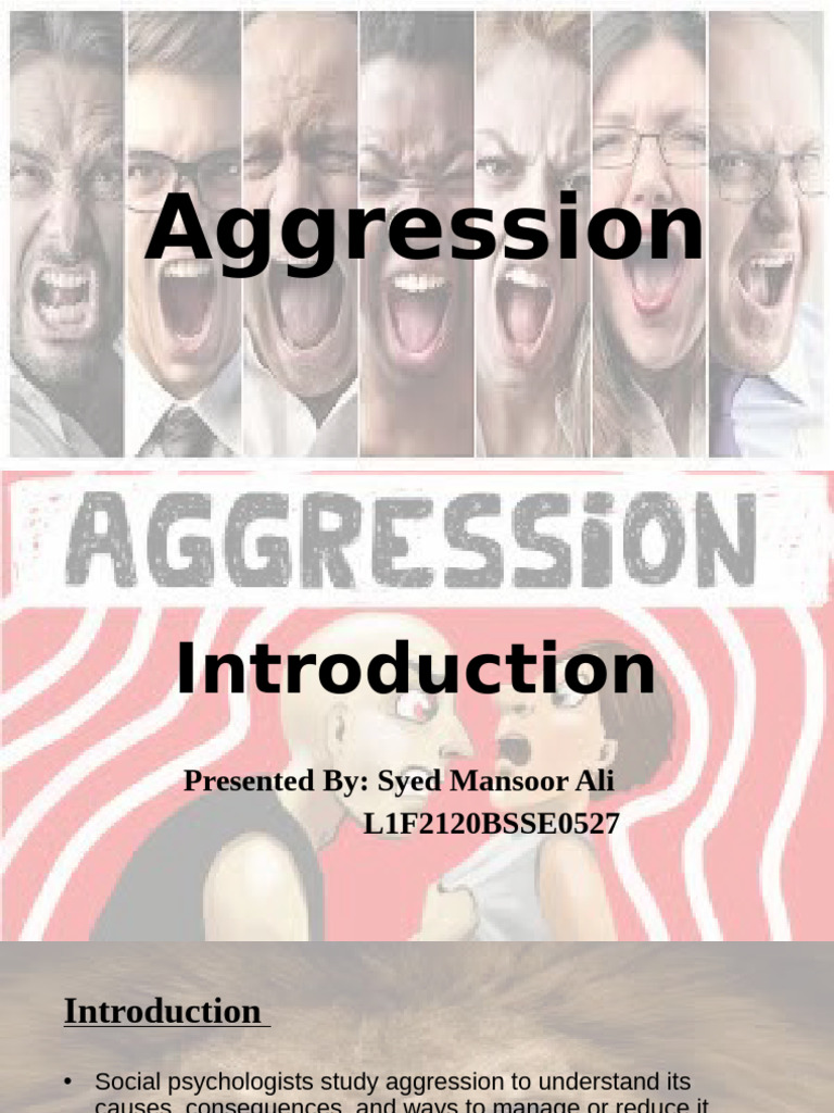 Aggression Ppt 1 | PDF | Aggression | Violence