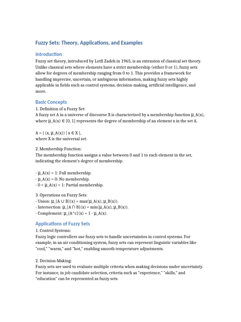 Fuzzy Sets Research Quiz | PDF | Fuzzy Logic | Applied Mathematics
