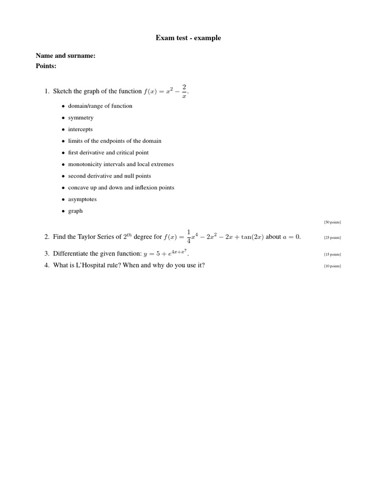 Exam Example | PDF