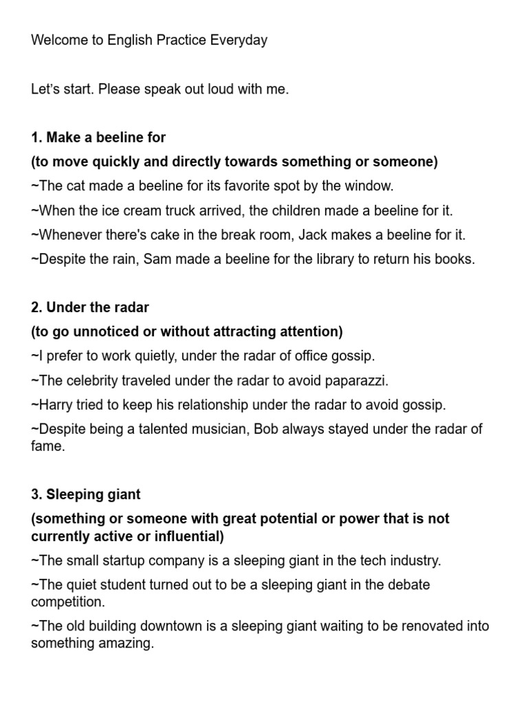 Idiom Practice 86 Compilation | PDF