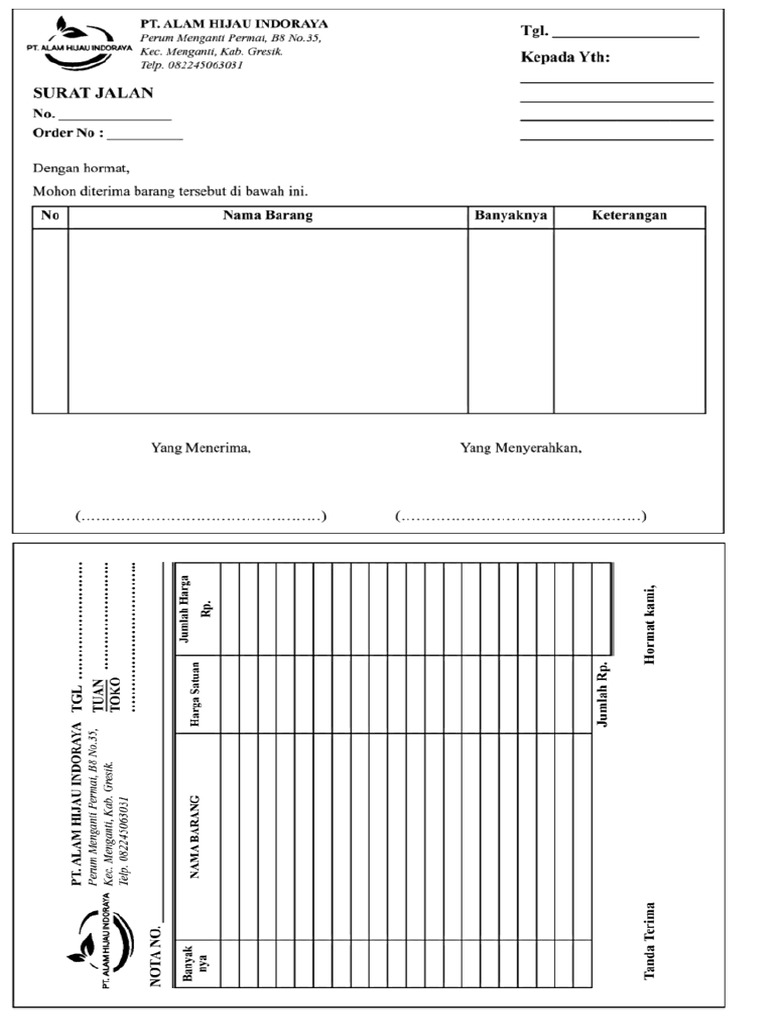 Nota & Surat Jalan (New) | PDF