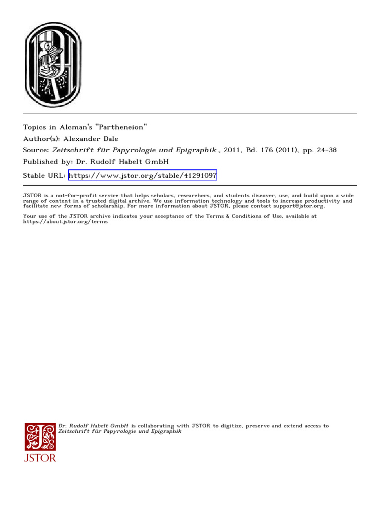 Dale TopicsAlcmansPartheneion 2011 | PDF