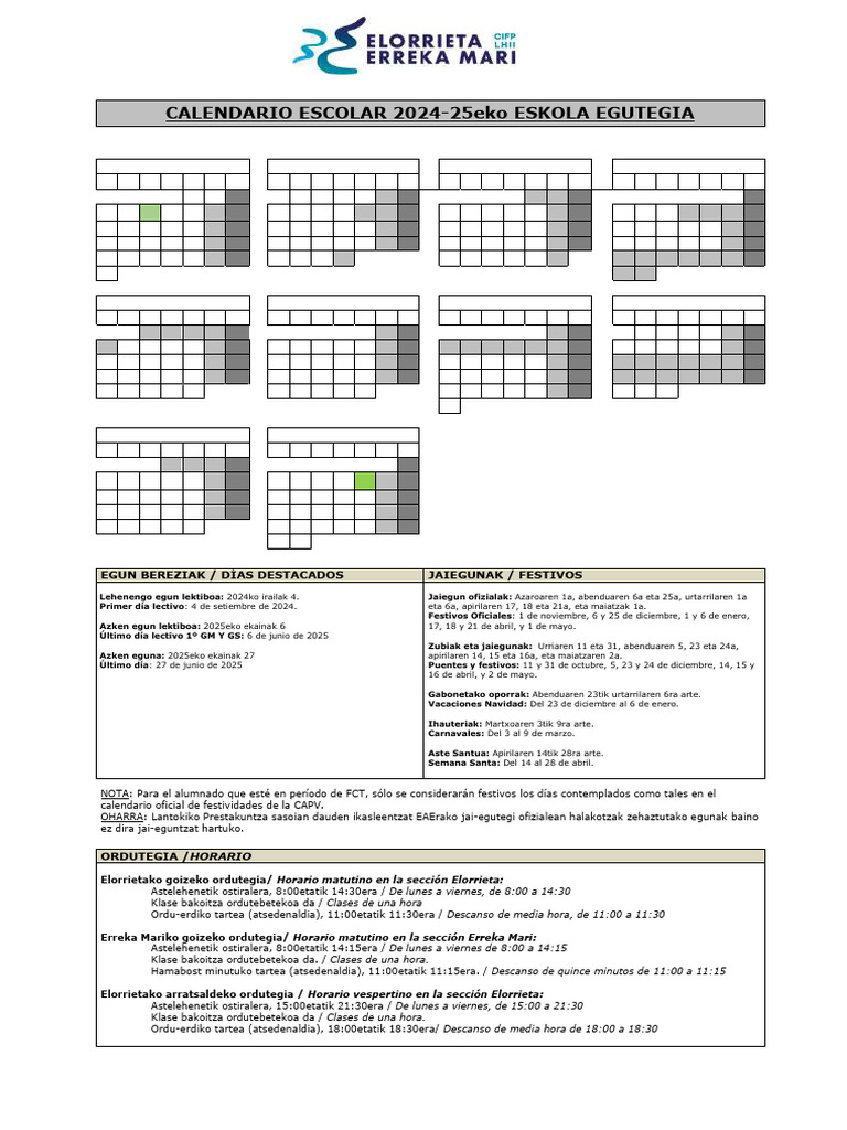 24 25 CalendarioEscolar | PDF