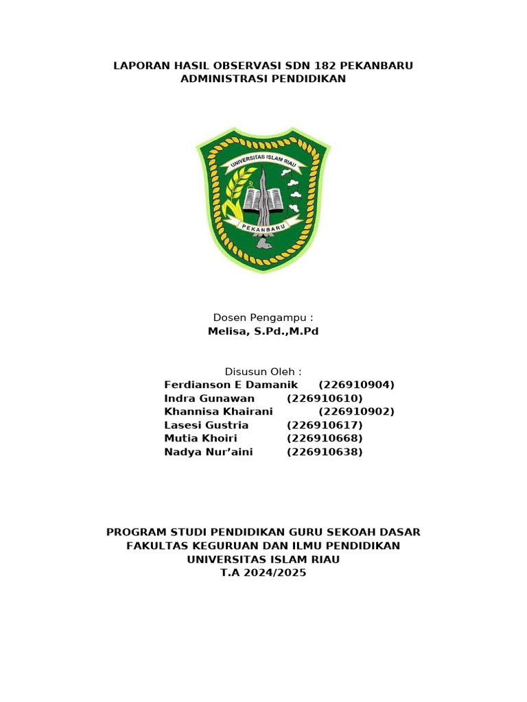 Adm LAPORAN HASIL OBSERVASI KEL | PDF