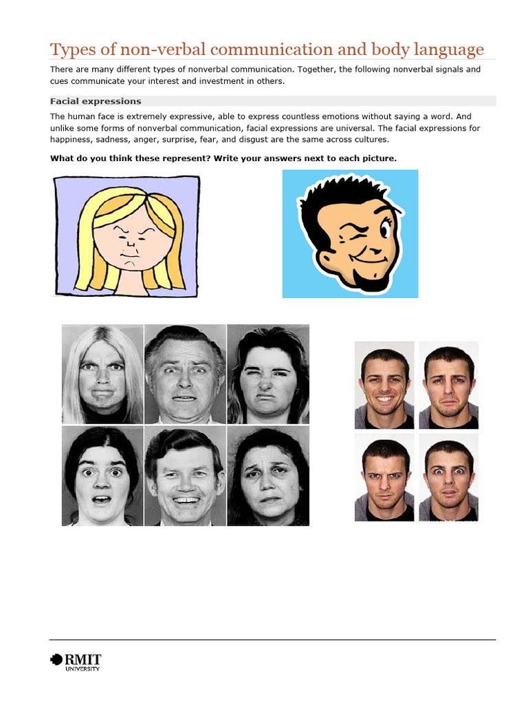 Nonverbal Communication Types Explained | PDF | Nonverbal Communication ...