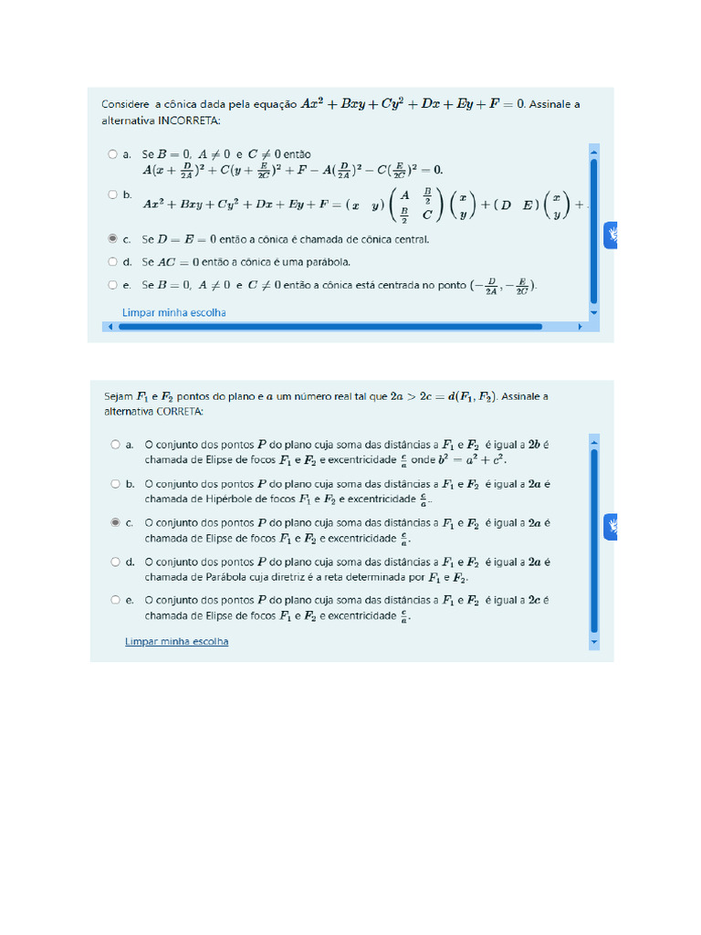 Cônicas e Quádricas | PDF