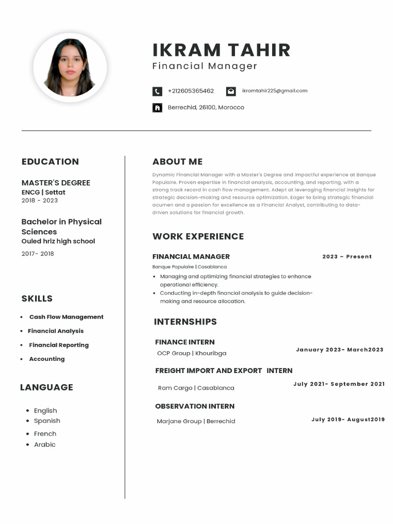 Professional Minimalist CV Resume | PDF