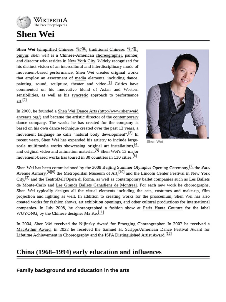 Shen_Wei | PDF | Performing Arts