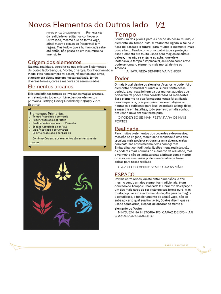 Elementos Arcanos: Poderes e Significados | PDF | Cor | Tempo