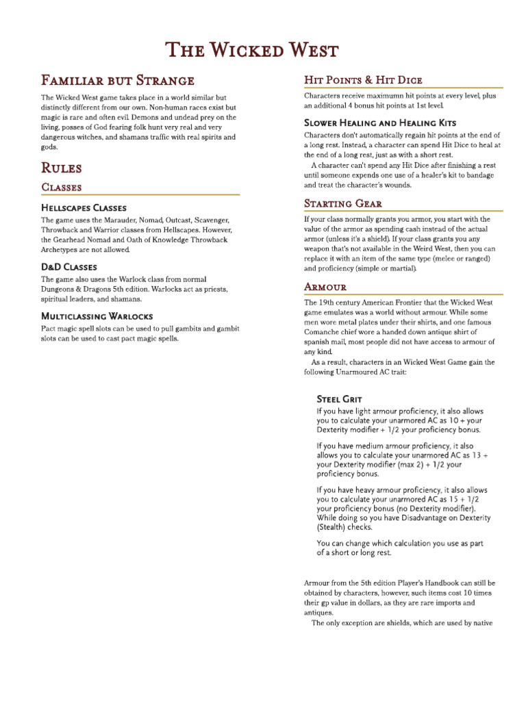 5e - Western - GM Binder | PDF